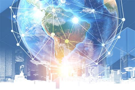 Global Connectivity Concept With Worldwide Communication Network Connection Lines Around Planet