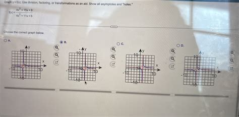 solved graph y f x ﻿use division factoring or