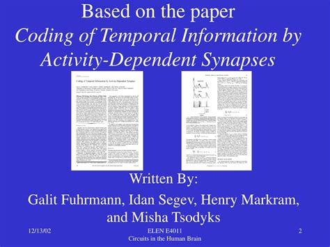 ppt modeling depressing synapses powerpoint presentation free