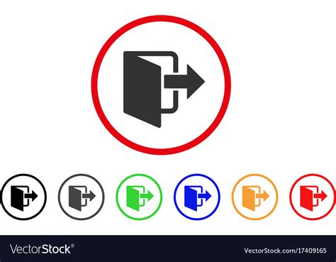 Exit Door Rounded Icon Royalty Free Vector Image