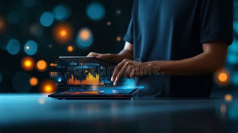 Professional Analyzing Business Growth Data On Laptop Screen