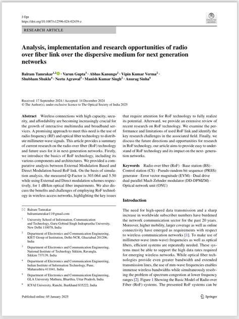 Dr Shubham Shukla On Linkedin One More Paper Published In The Month Of January 2025 ☺️with My
