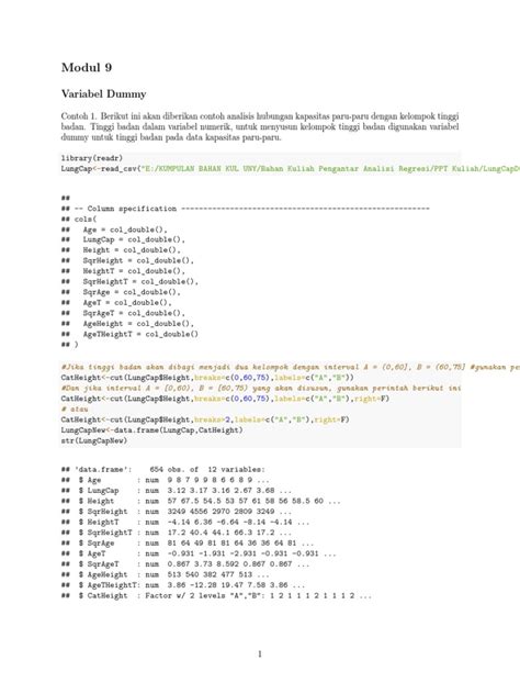 9 Regresi Dengan Variabel Dummy Pdf