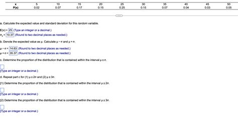 Solved A Calculate The Expected Value And Standard Chegg