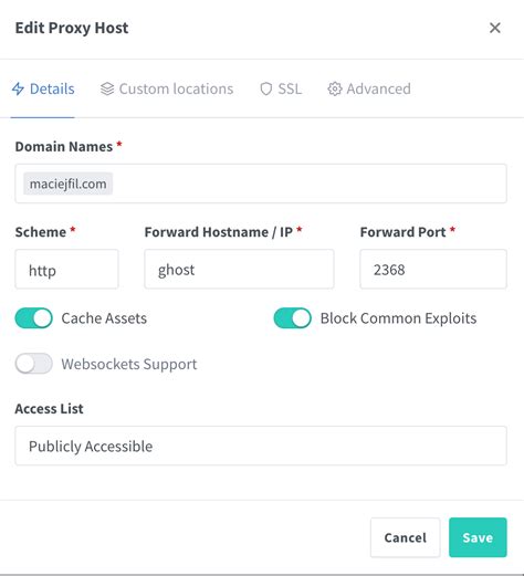 how to setup ghost on docker with nginx proxy manager and cloudflare