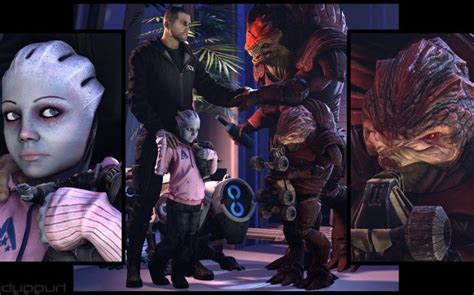 Mass Effect Asari Video Games Krogan Huggybear Hd Wallpaper Desktop