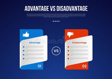 Advantage Vs Disadvantage Infographic For Comparison Data With Pricing Table Box Style With