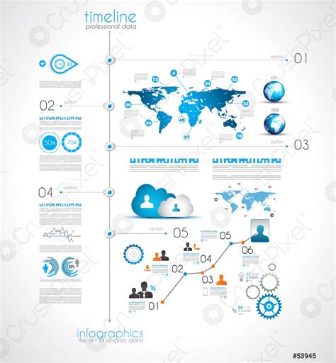 Timeline To Display Your Data With Infographic Elements Stock Vector 53945 Crushpixel