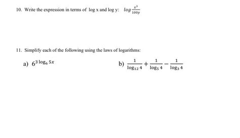 Solved Write The Expression In Terms Of Logx And Chegg Com