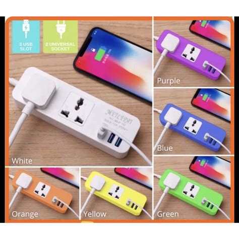 Trailing Socket Usb Power Extension Usb Charger Port 3x2 Usb Adapter And Universal Power Socket