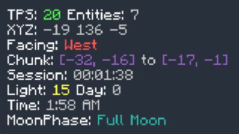 Info Display Minecraft Bedrock Scripts CurseForge