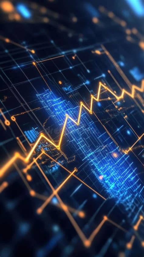 Futuristic Digital Stock Market Data Visualization With Glowing Financial Graphs And Vibrant