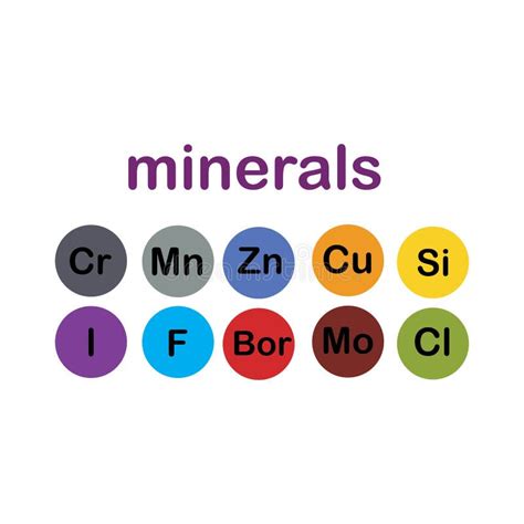 Minerals Microelements And Macro Elements Useful For Human Health