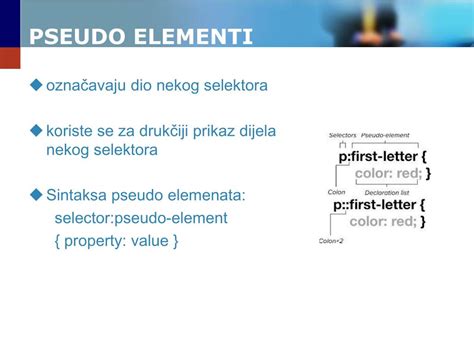Ppt Napredna Upotreba Css A Pseudo Klase I Pseudo Elementi