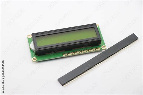 lcd display module with header pins lcd 16x2 module isolated on white