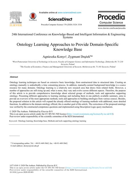 Pdf Ontology Learning Approaches To Provide Domain Specific Knowledge Base
