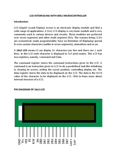 Lcd Interfacing With 8051 Documentation Pdf Liquid Crystal Display