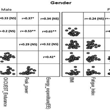 Correlation Matrix Comparing The Gender And Different Outcome Variables Download Scientific