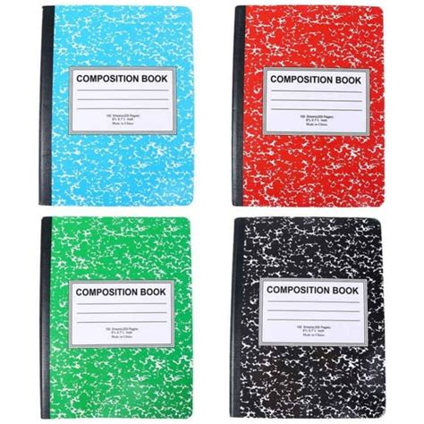 Sootop Composition Notebook Wide Ruled Paper With Sewn Binding Assorted Colors