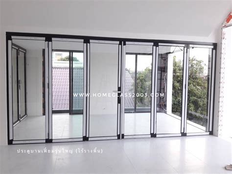 Hot Item สินค้าแนะนำค่า “ประตูบานเฟี้ยมอลูมิเนียม สีดำ ไร้รางพื้น ” ติดตั้งภายในบ้าน กั้น