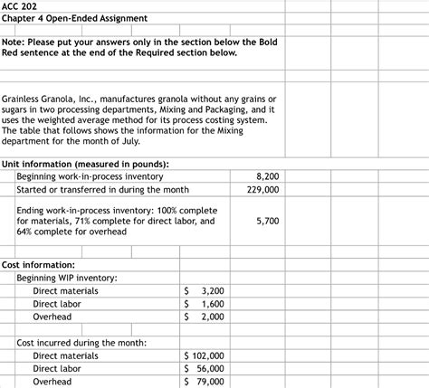 Solved Acc 202 Chapter 4 Open Ended Assignment Note Please