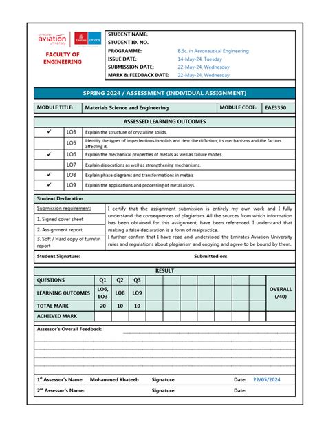 Eae3350 Optional Assignment Spring 2024 Pdf Plagiarism Physical Sciences