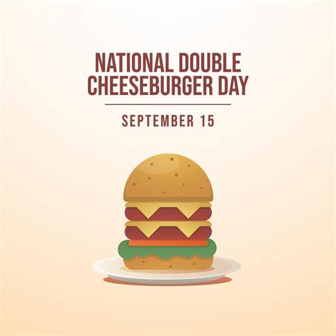 National Double Cheeseburger Day Flat Art Design Good For Celebration