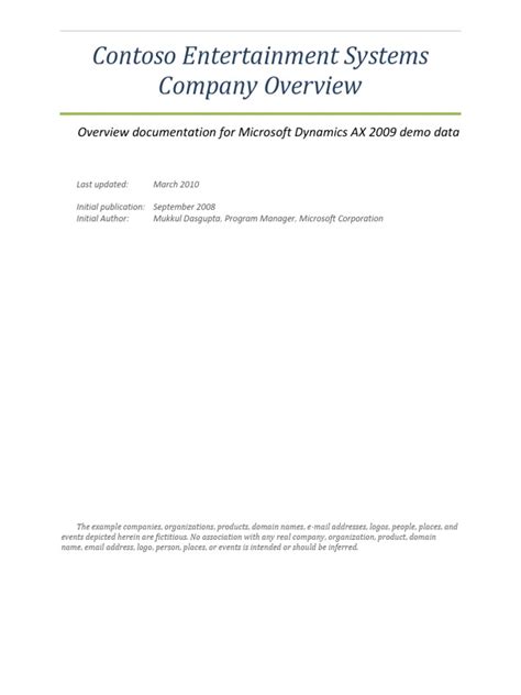 Demo Data Overview For Dynamics Ax 2009 Pdf Warehouse Retail