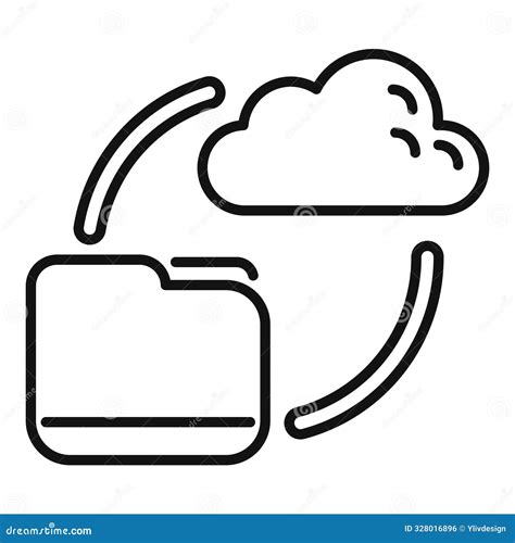 Data Synchronisation From Cloud Storage To Local Folder Icon Stock Vector Illustration Of