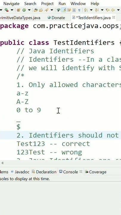 Rules For Java Identifiers Java Basics Java In Telugu Youtube