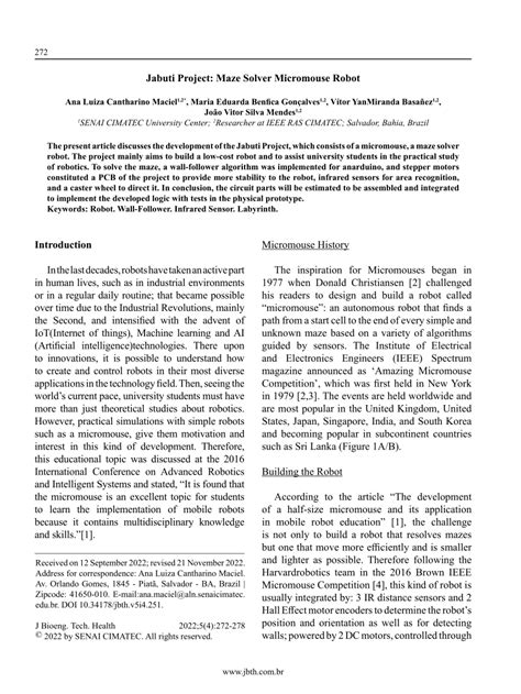 PDF Jabuti Project Maze Solver Micromouse Robot