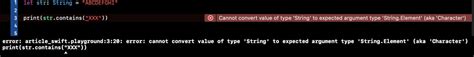 【swift】 cannot convert value of type string to expected argument type string element aka