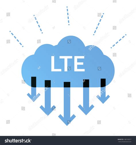 Lte Cloud Network Illustration Poster Blue Stock Vector Royalty Free Shutterstock