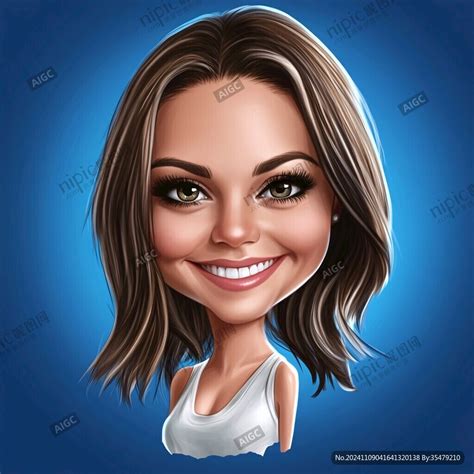 Ai创作图写实人物插画 卡通写实人物 卡通写实漫画人物 仿3d卡通形象 Q版头像设计 鼠绘模特 头像插画定制 Q版人物头像设计 数字肖像插画 Cg头像 原创卡通形像 写实漫画人物 开心女士头像