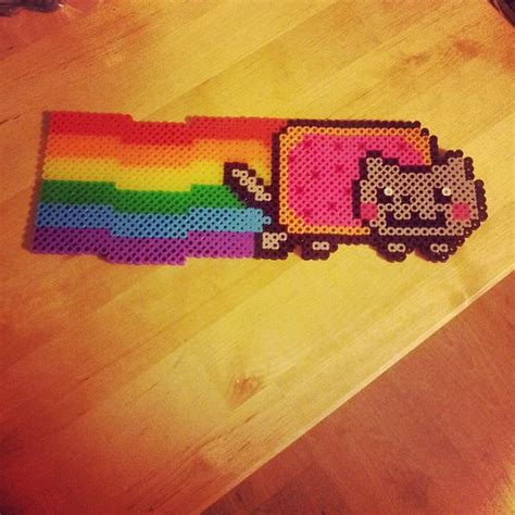 Nyan Cat Perler Bead Art Perler Bead Patterns Nyan Cat
