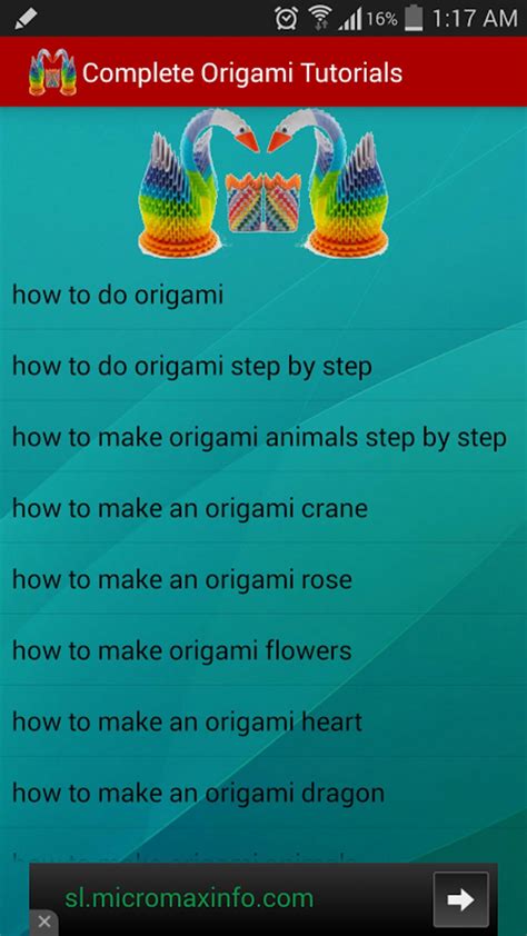 complete origami tutorials apk for android download