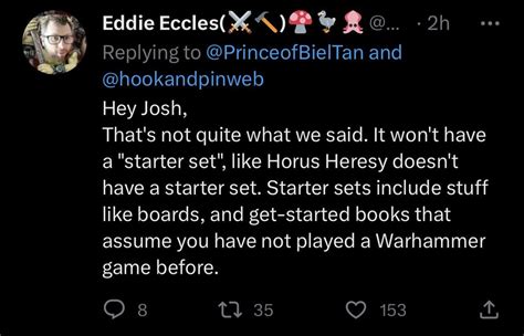 Eddie Eccles Of The Warhammer Community Team Clarifying What Gw Means By No Starter Set” R