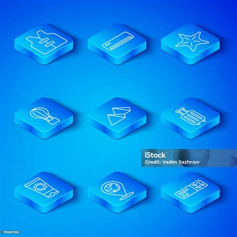 튜브 이집트 피라미드 지구본의 위치 여행 가방 불가사리 열기구 구명 조끼 및 항공권 아이콘에 선 자외선 차단제 크림을 설정합니다