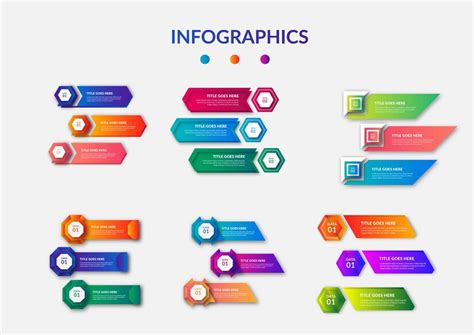 Premium Vector Business Gradient Infographic Element Collection Design Set Template