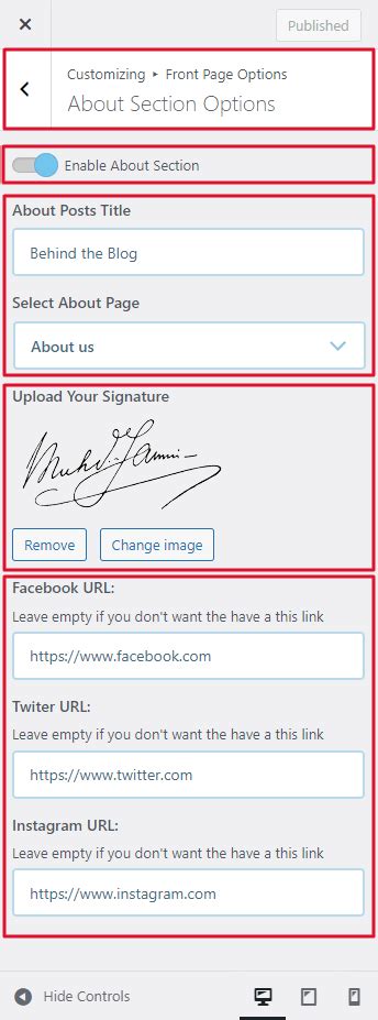 Front Page Options Themeinwp Documentation