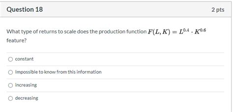 Solved Question 16 2 Pts What Is The Slope Of An Isocost