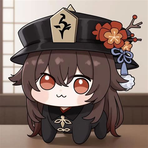Chibi Art Hu Tao From Genshin Impact Diffus