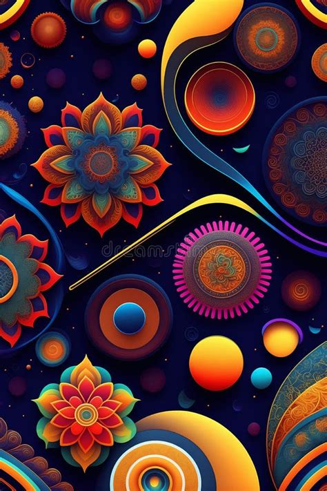 Pattern Mosaic Of Flowers Arabesques As Geometric Background Loop Puzzle Endless Generative Ai