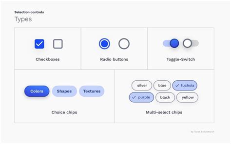 Советы по дизайну селекторов checkboxes radio buttons switches и тд Ui components Ui