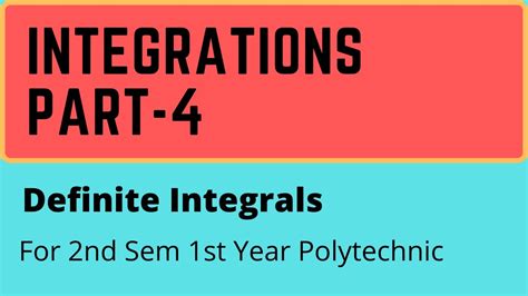 Integration Part 4 2nd Sem For 1st Year Polytechnic Youtube