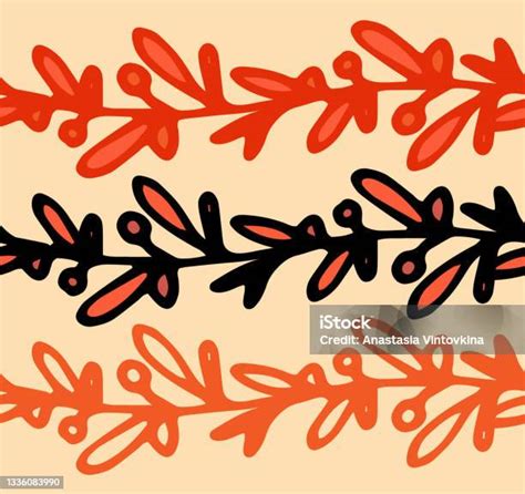 vector set of seamless templates made of twigs with berries a set of