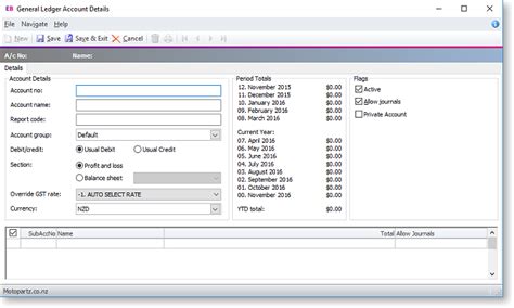 Setting Up GL Accounts