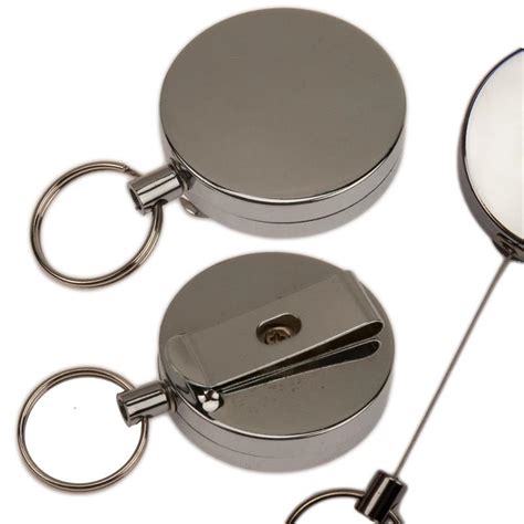 Pull Key Reel 36in Retractor Cable Chrome Bulk Each