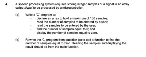 Solved A Speech Processing System Requires Storing Integer Chegg