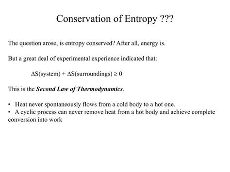 Ppt Conservation Of Entropy Powerpoint Presentation Free